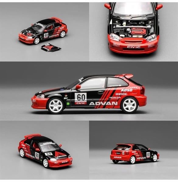 Mô hình xe ô tô Honda Civic TYPE R (EK9) Advan Livery tỉ lệ 1:64 Motor ...