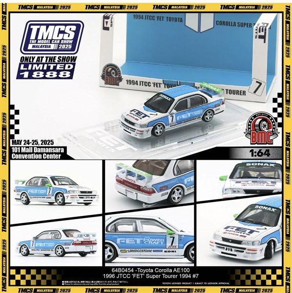 Mô hình xe Toyota Corolla AE100 - JTCC 'FET' Super Tourer 1994 #7 (Mal ...