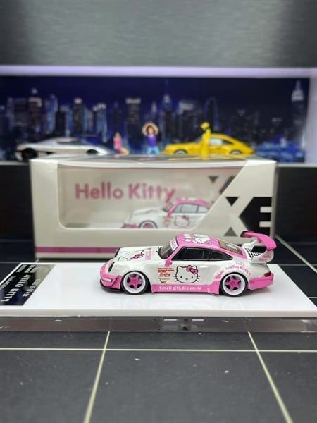 Mô hình xe Porsche RWB 964 Hello kitty Livery ver 2 tỉ lệ 1:64 XKE Mod ...