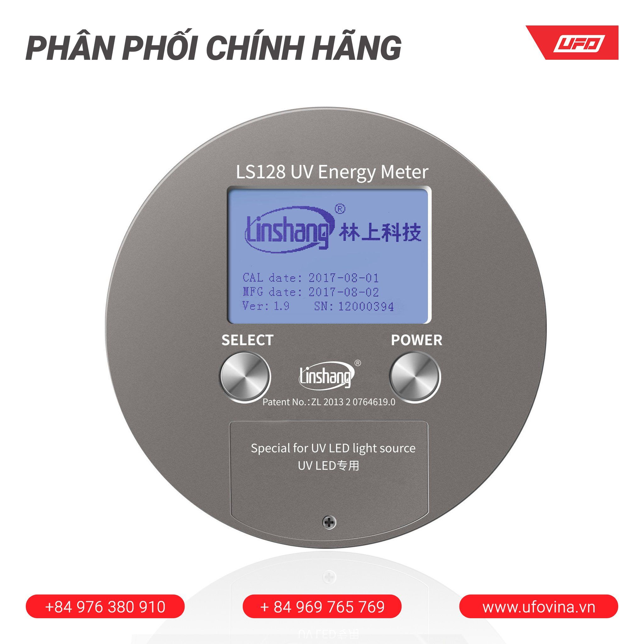 Máy đo năng lượng tia UV LS128 – Linshang UV Energy Meter (Dải UV LED: – ufovina