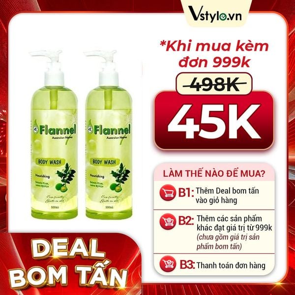 Combo 2 Sữa Tắm Dưỡng Thể Flannel Hương Mận Kakadu & Chanh Sim 500mlx2 ...