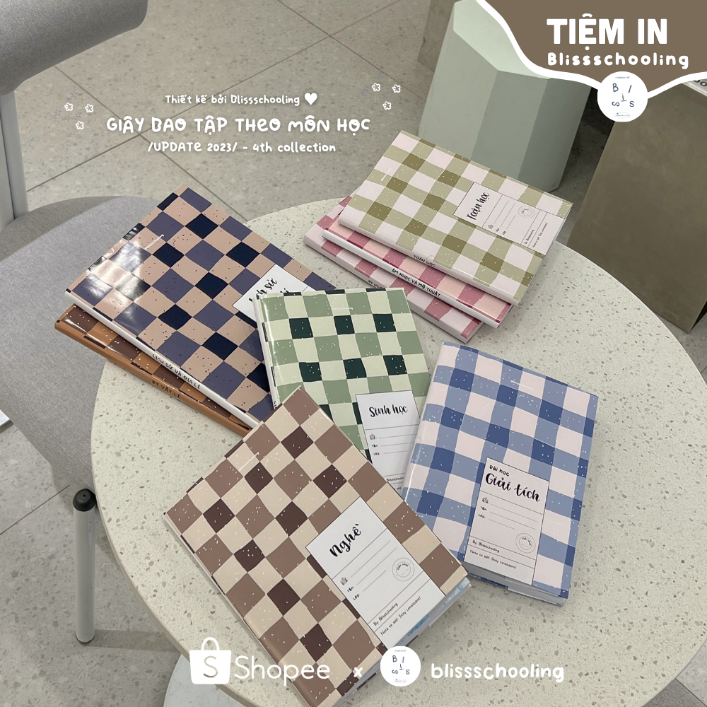 [COMBO] Giấy Bao Tập, Bao Vở, Bao Sách Giáo Khoa Theo Môn Học Caro Đơn ...