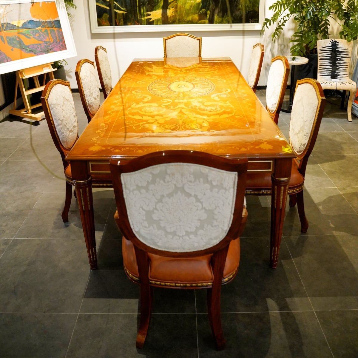 Bàn Ăn Gỗ Châu Âu Marquetry – Urban Garden