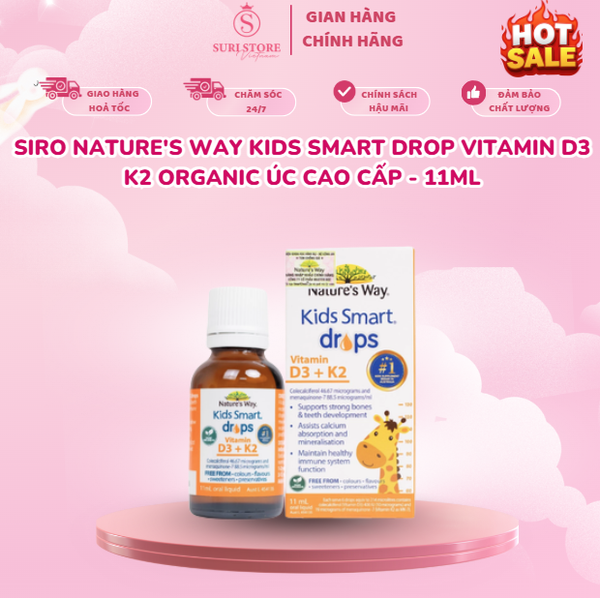 Siro Nature's Way Kids Smart Drop Vitamin D3 K2 Organic Úc cao cấp - 1 ...