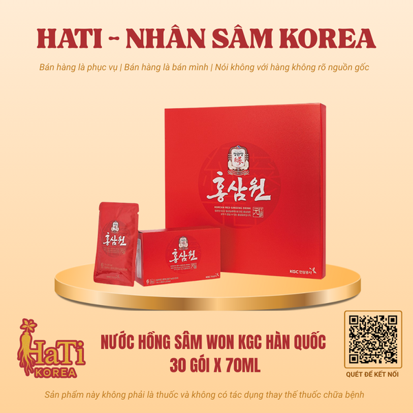 Nước Hồng Sâm Won KGC Hàn Quốc 30 Gói x 70ml – HaTi - Nhân Sâm Korea