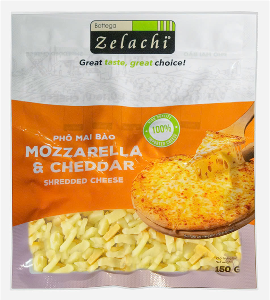 DA.C- Shredded Mozzarella & Cheddar Cheese Zelachi 150g – MOONMILK ...