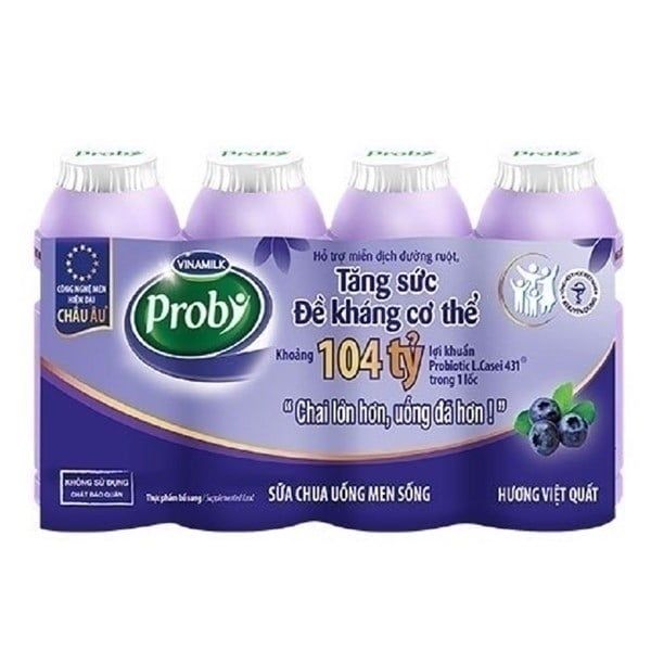 DY- Blueberry Flavor Drink Yogurt Probi Vinamilk 4x130ml – MOONMILK ...