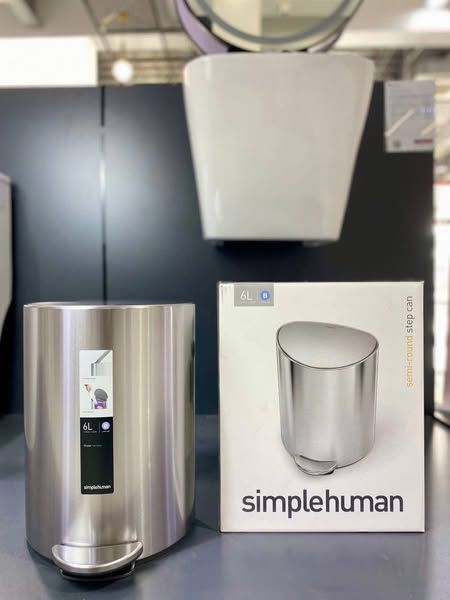 Thùng rác bán nguyệt Simplehuman 6L màu inox – Anh Thư Hàng Đức