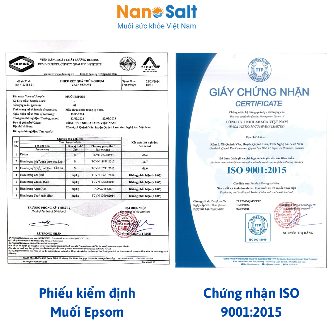 Muối Biển EpSom Tự Nhiên 1kg, Thương Hiệu Nanosalt Nghệ An – Bà Đầm Market