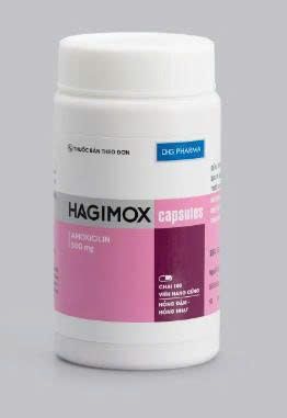 Hagimox capsules Amoxicilin 500mg DHG (C/100V) (Hồng đậm - Hồng nhạt ...