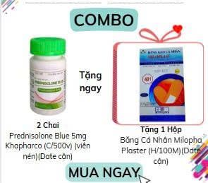 Combo 2 Chai Prednisolone Blue 5mg Khapharco (C/500v) (viên nén)(Date ...