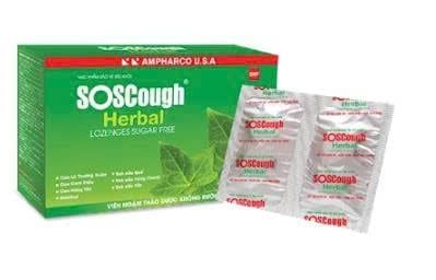 Viên ngậm không đường SOSCough Herbal Ampharco (H/40V) – SHOPTHUOC