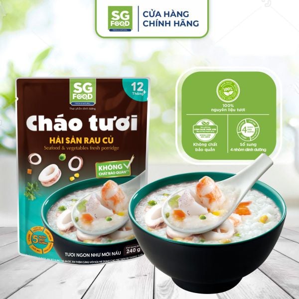 Cháo tươi SGF hải sản rau củ 240g