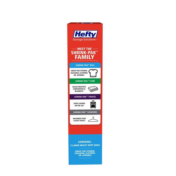 HEFTY GÓI 3 TÚI ĐỰNG ĐỒ HÚT CHÂN KHÔNG NHỰA TRONG - ACE Home Center VN