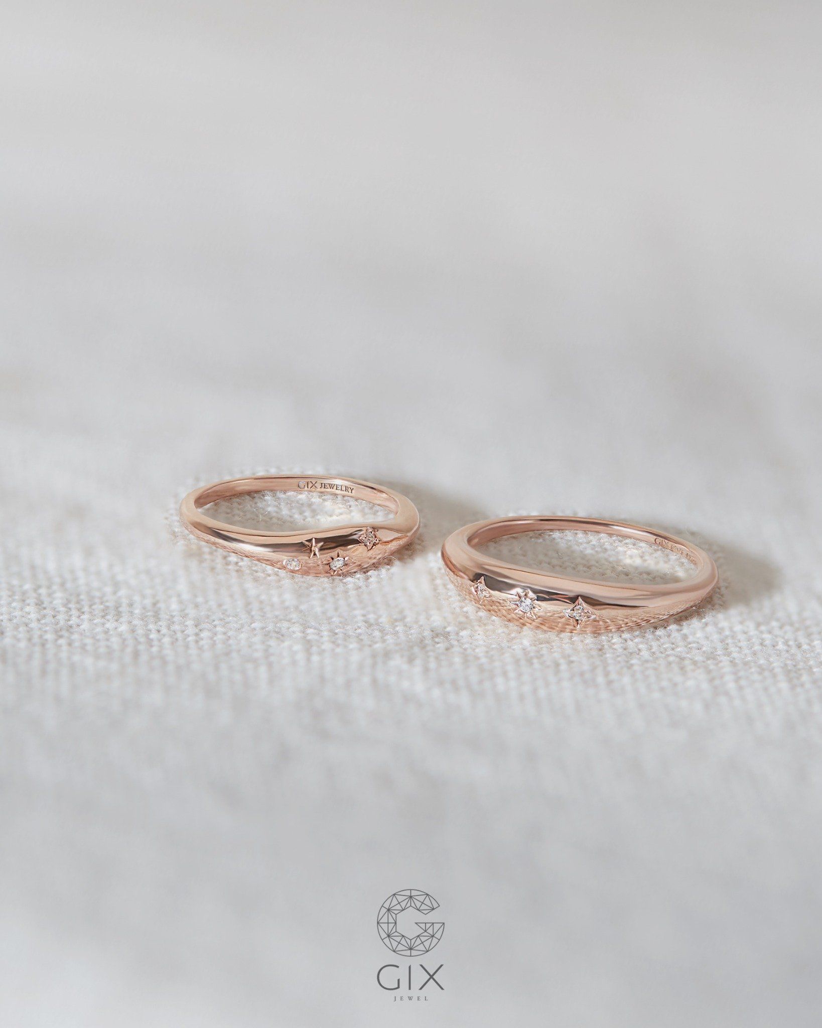 Nhẫn cặp vũ trụ vàng & bạc đẹp đính kim cương tấm - GCR25050153 | Gix – GIX JEWEL