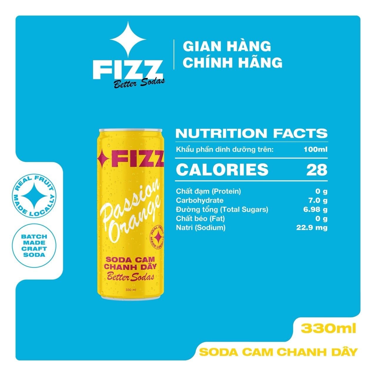 Fizz Soda Mix Nhiều Vị - Thùng 12 Lon 330ml – Tiệm Bia Gà