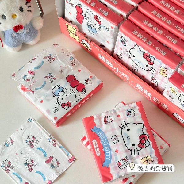 Khăn Giấy In Hello Kitty Đỏ (24 Gói) – NVA BEAUTY