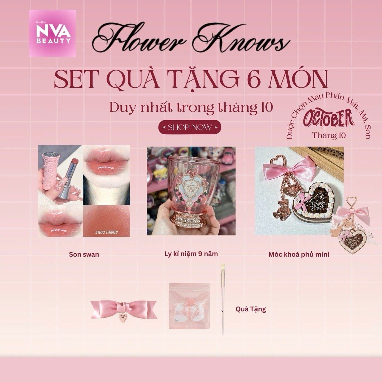 Set Quà Tặng 6 Món Flower Knows Chính Hãng – NVA BEAUTY
