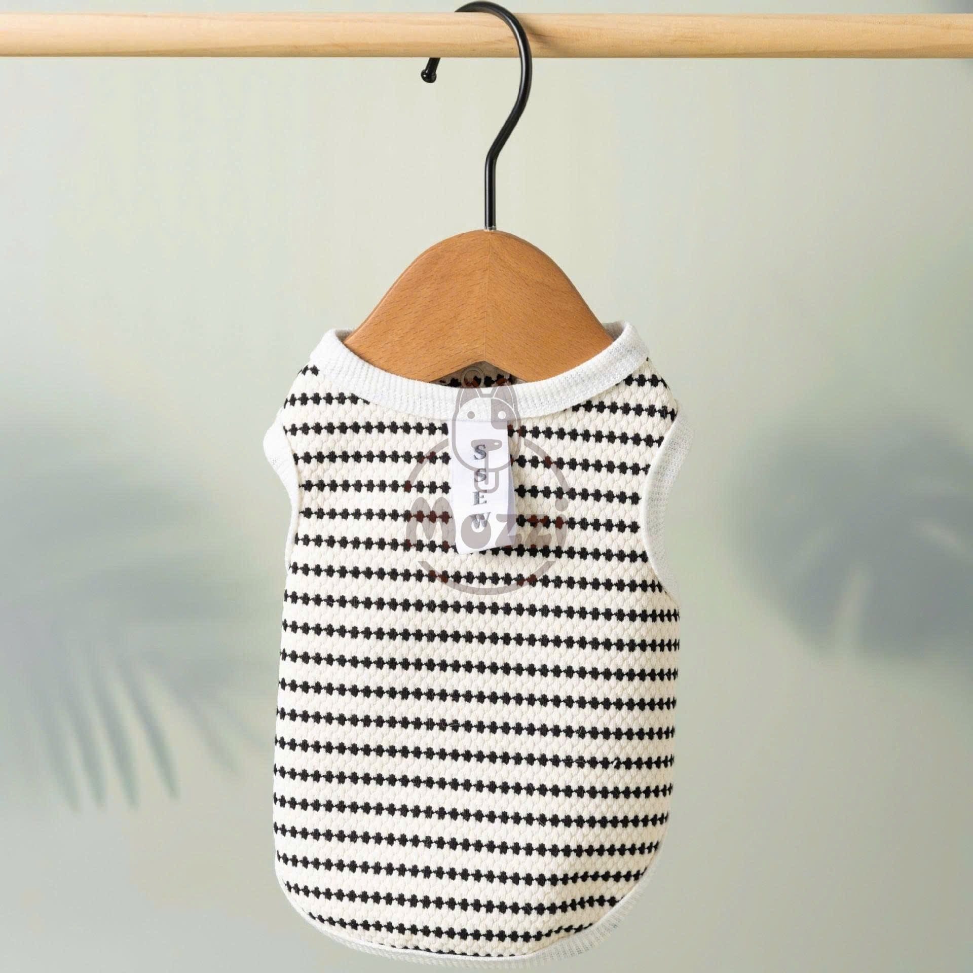 Áo ba lỗ SSEW chấm bi sọc ngang cho chó mèo – Mozzi Pet Shop