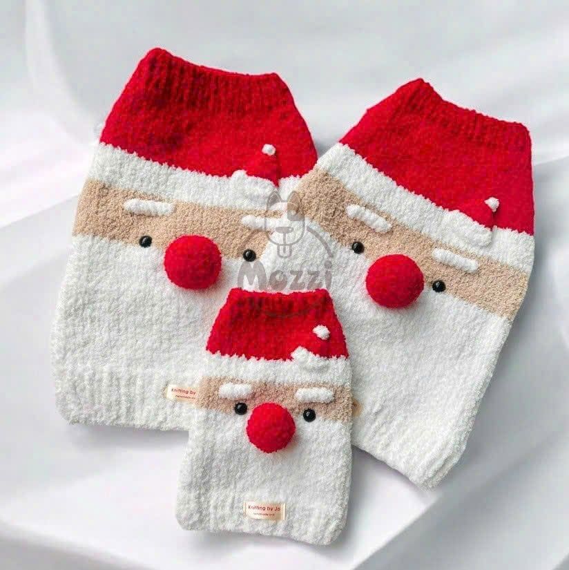 Áo bông Noel Ông già Santa mũi đỏ cho chó mèo – Mozzi Pet Shop