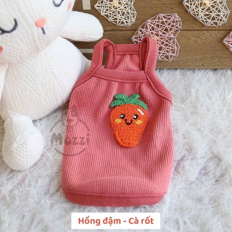 Áo 2 dây mini size thêu nổi cho chó mèo nhỏ – Mozzi Pet Shop