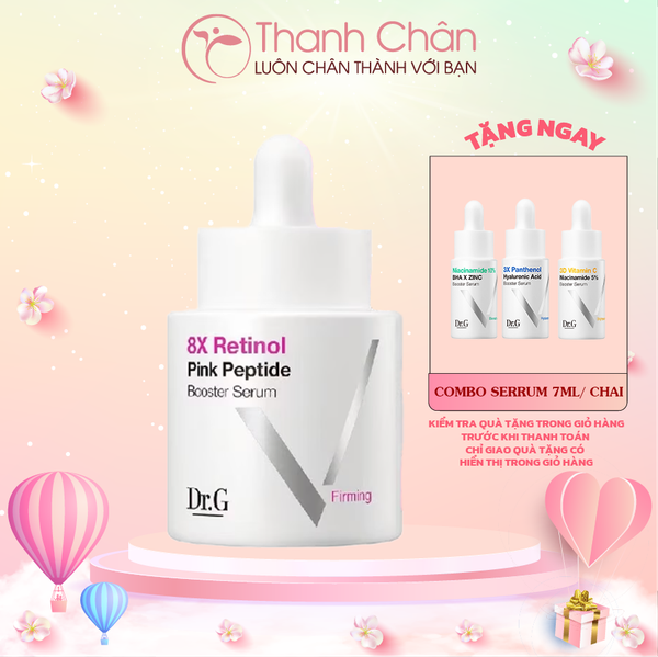 Tinh chất dưỡng da Dr.G 8X Retinol Pink Peptide Booster Serum 30ml (Tặ ...