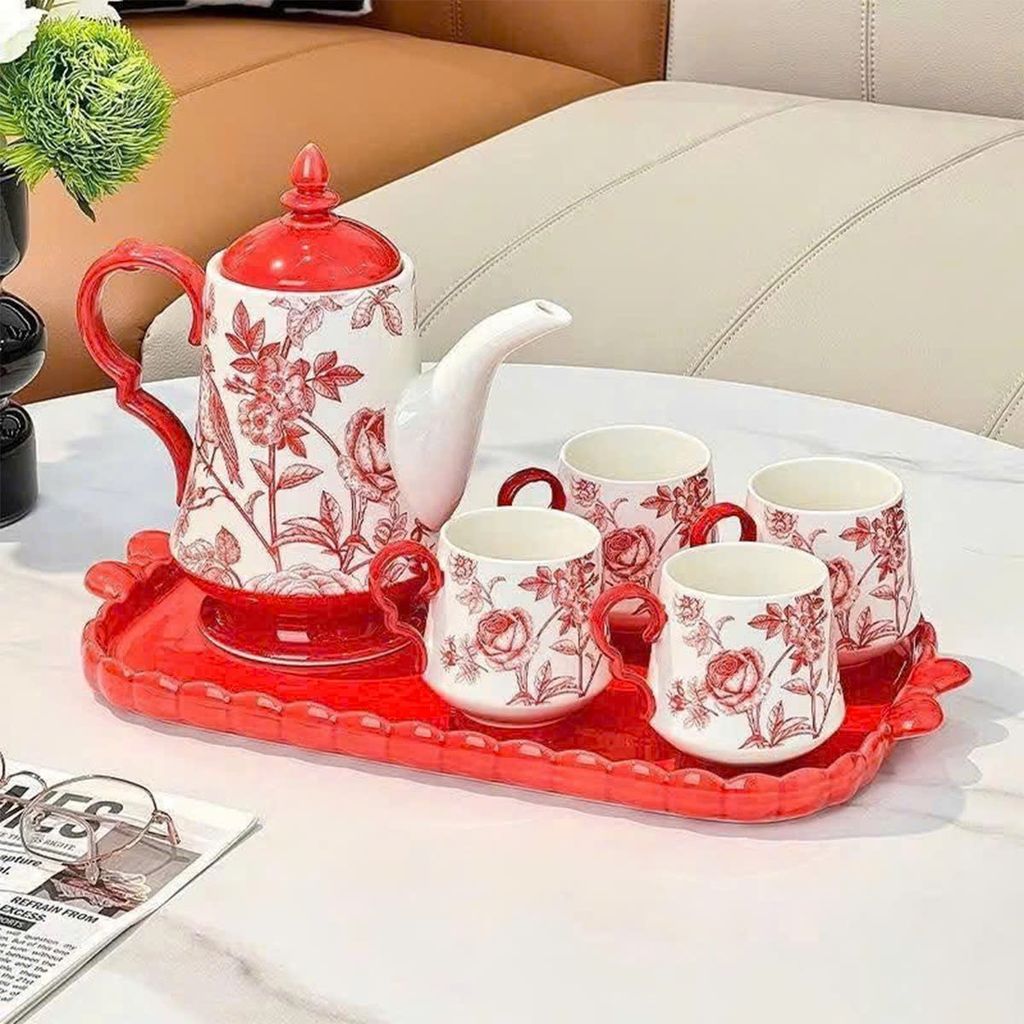 BỘ ẤM CHÉN HOA VĂN CỔ ĐIỂN – Chổi Xể - Nội Thất Xuất Âu Số 1 Việt Nam