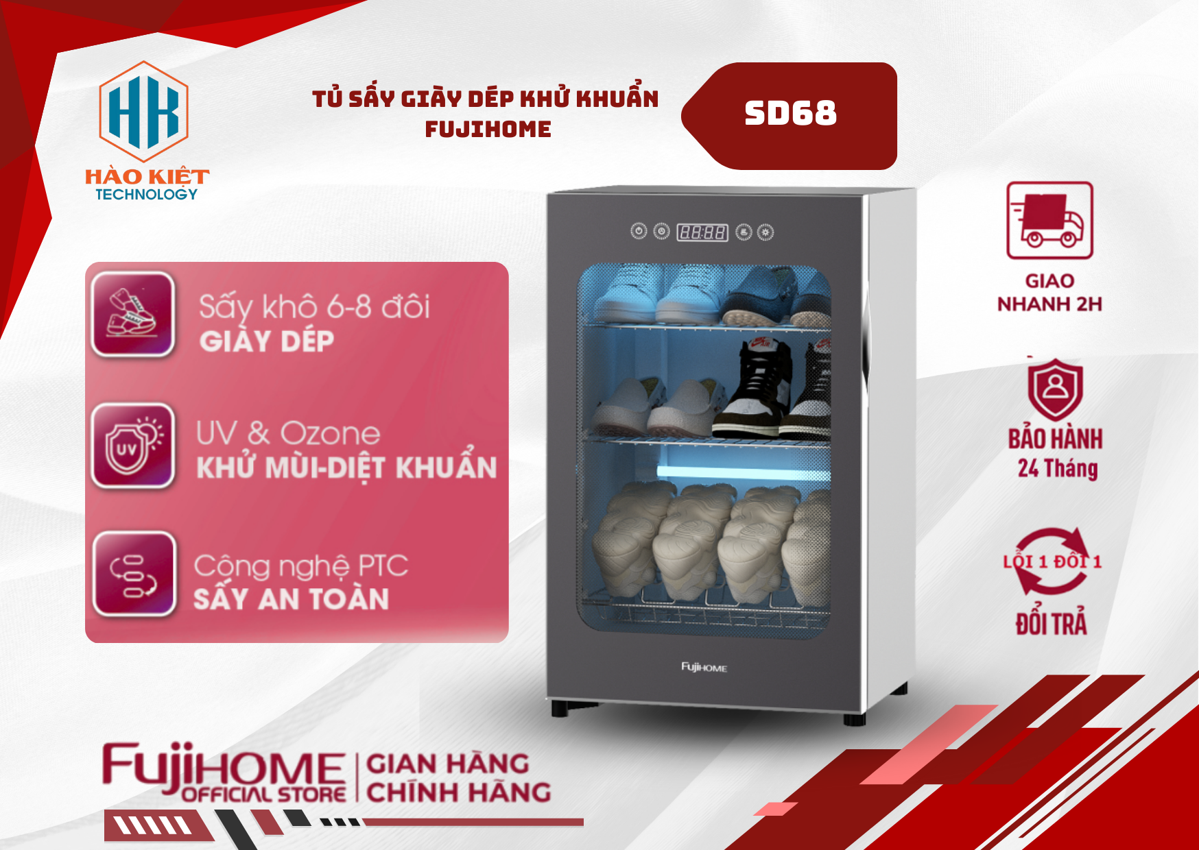 SD68 - Tủ Sấy Giày Dép Khử Khuẩn Fujihome – Điện Máy Hào Kiệt