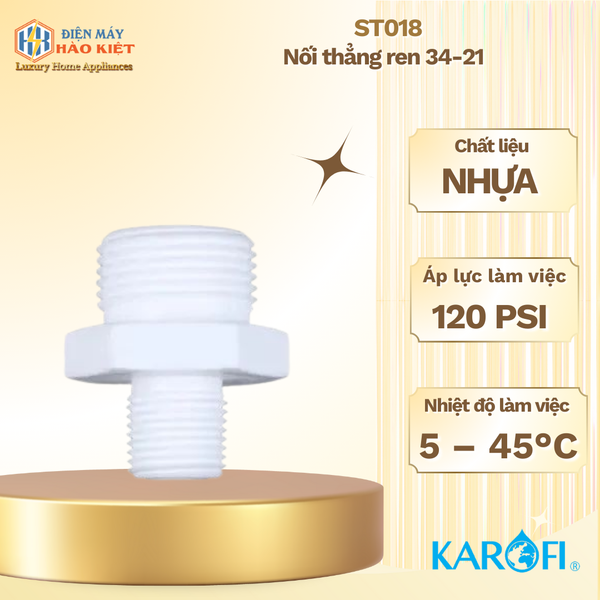 Nối Thẳng Ren 34-21 (Co Nối Cho Bộ Lọc Ro St018)