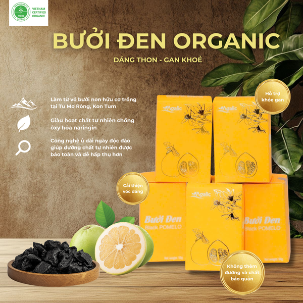 BƯỞI ĐEN ORGANIC - Thảo Dược Lên Men – 24/7 FOODS - Quà Tặng Đặc Sản