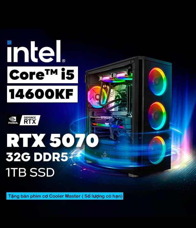 Bộ máy PCX Gaming Intel i5-14600KF - 32GB - 1TB - RTX 5070 - Gaming P ...
