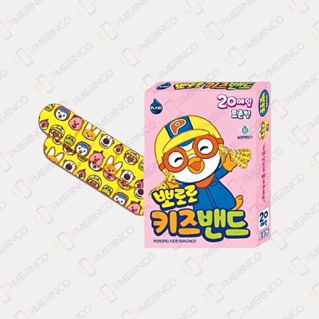 Băng keo cá nhân in hình Pororo dành cho trẻ em 72mmx18mm (1 hộp) – Merinco