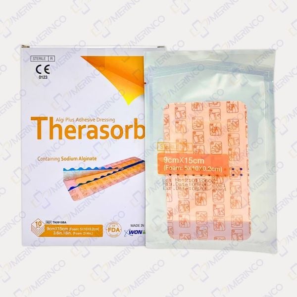 Băng gạc xốp vết thương Therasorb Algi Plus Adhesive 9cmx15cm – Merinco