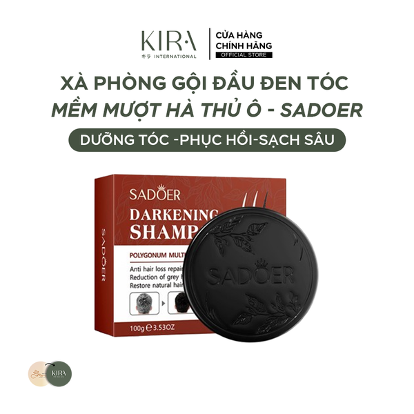 Xà phòng gội đầu đen tóc mềm mượt Hà Thủ Ô- SADOER – Meraki Medi