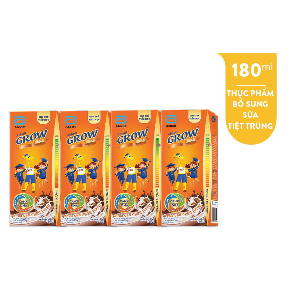 Sữa Abbott Grow Gold Cacao 180ml/hộp (Sữa Hươu cao cổ pha sẵn) – Ruby Mart
