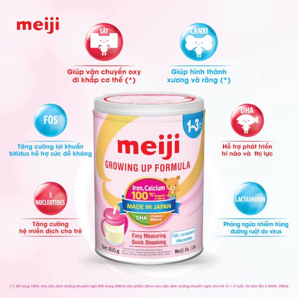 Sữa bột Meiji Growing up Formula 800g (12-36 tháng) – Ruby Mart