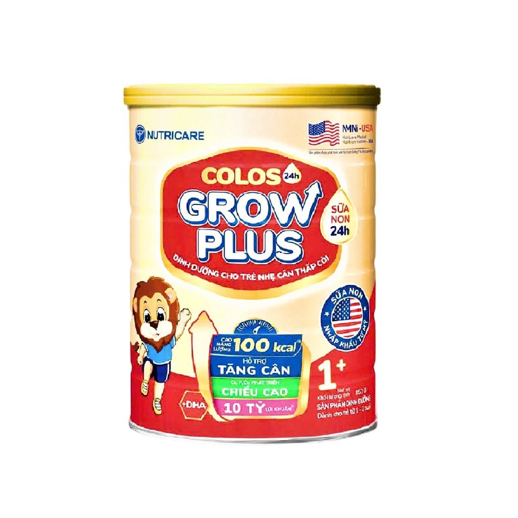 Sữa bột Colos24h Grow Plus 1+ 850g - Nutricare - Cho bé từ 1 đến 2 tu ...