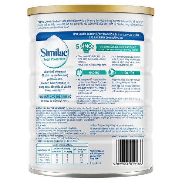 Sữa bột Similac Total Protection 0+ 800g - Cho bé 0 -12 tháng tuổi ...