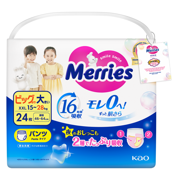 Tã quần Merries (XXL, 15-28kg, 26 miếng) – Ruby Mart