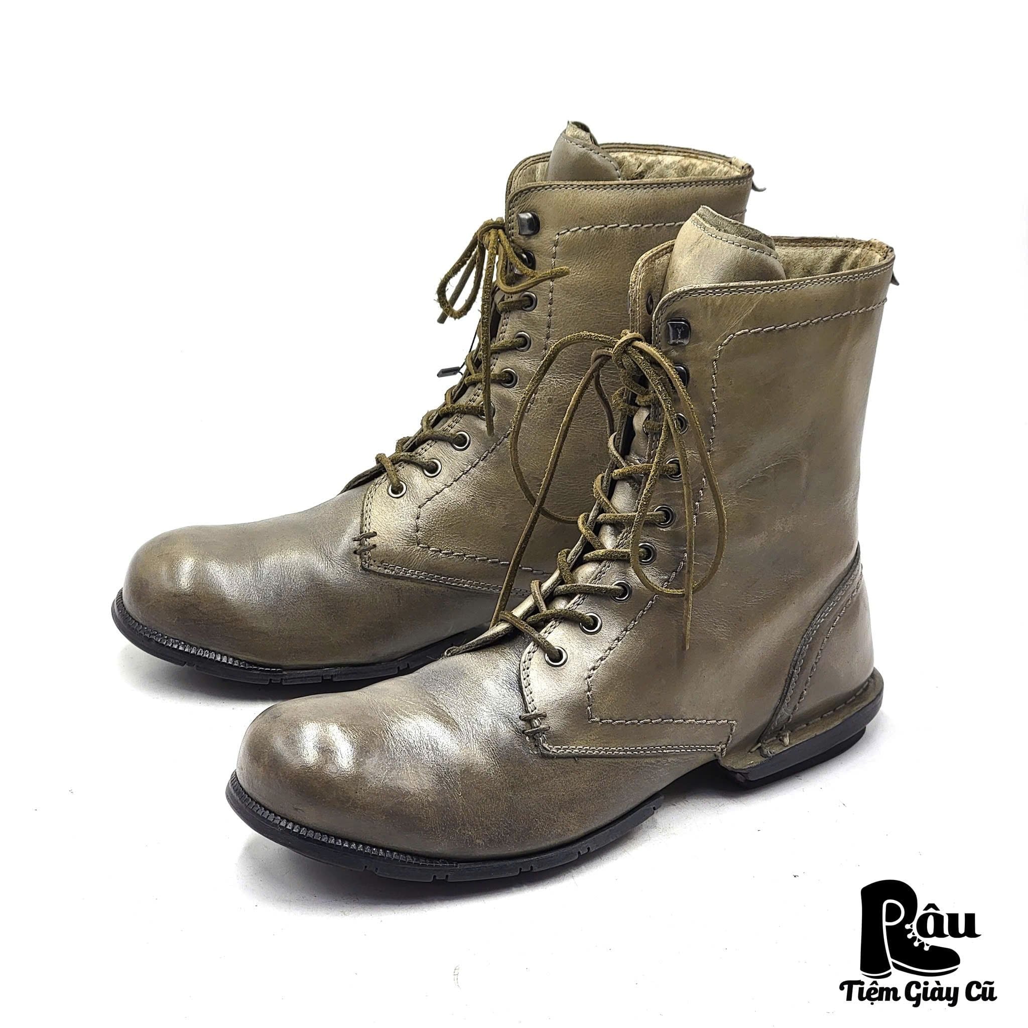 |SIZE 43| DIESEL ETIENNE OLIVE LACE-UP BOOT Z43-7626 – Râu - Tiệm giày cũ