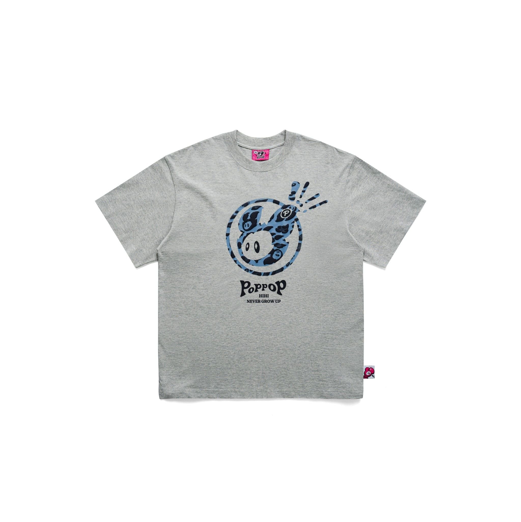 Poppop Mascot PP Gen 2 Leopard Oversize T-Shirt Grey/ Navy – Poppophihi