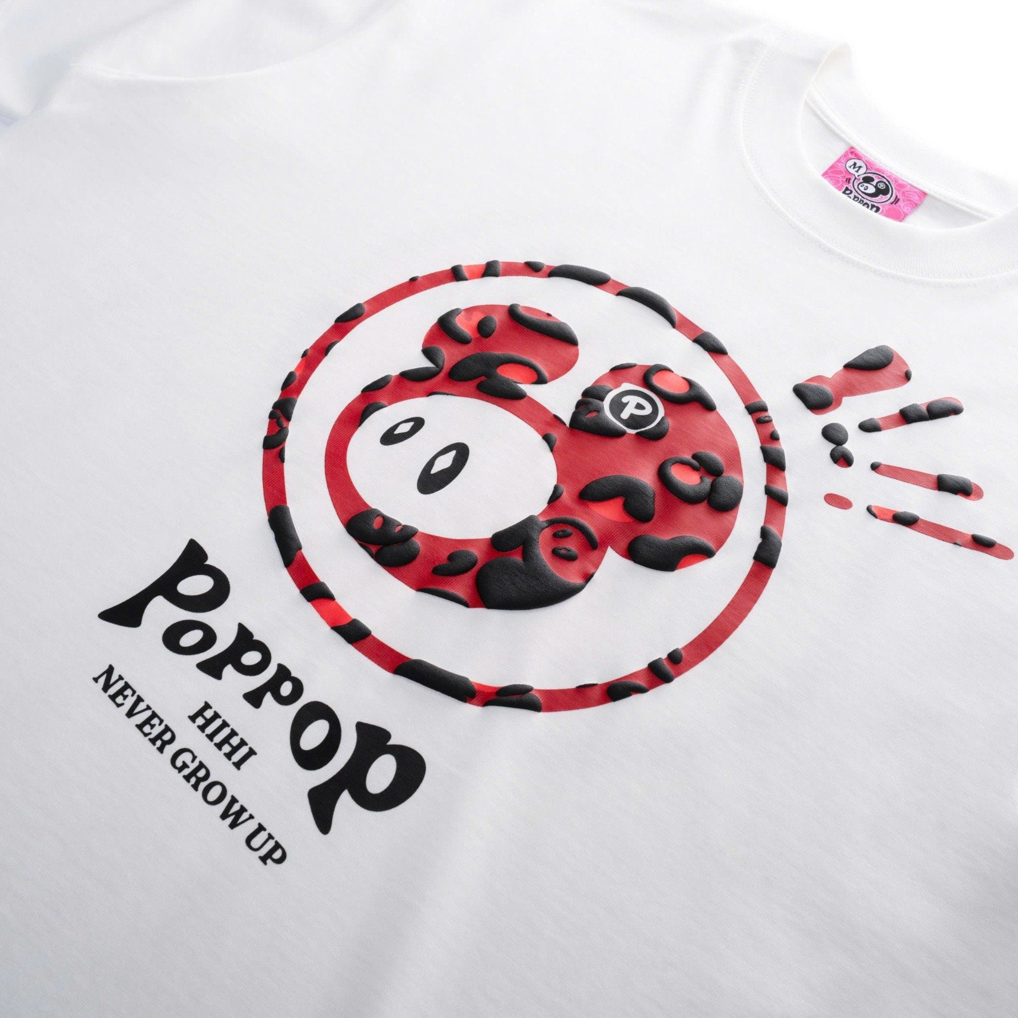 Poppop Mascot PP Leopard Oversize T-Shirt White/ Red – Poppophihi