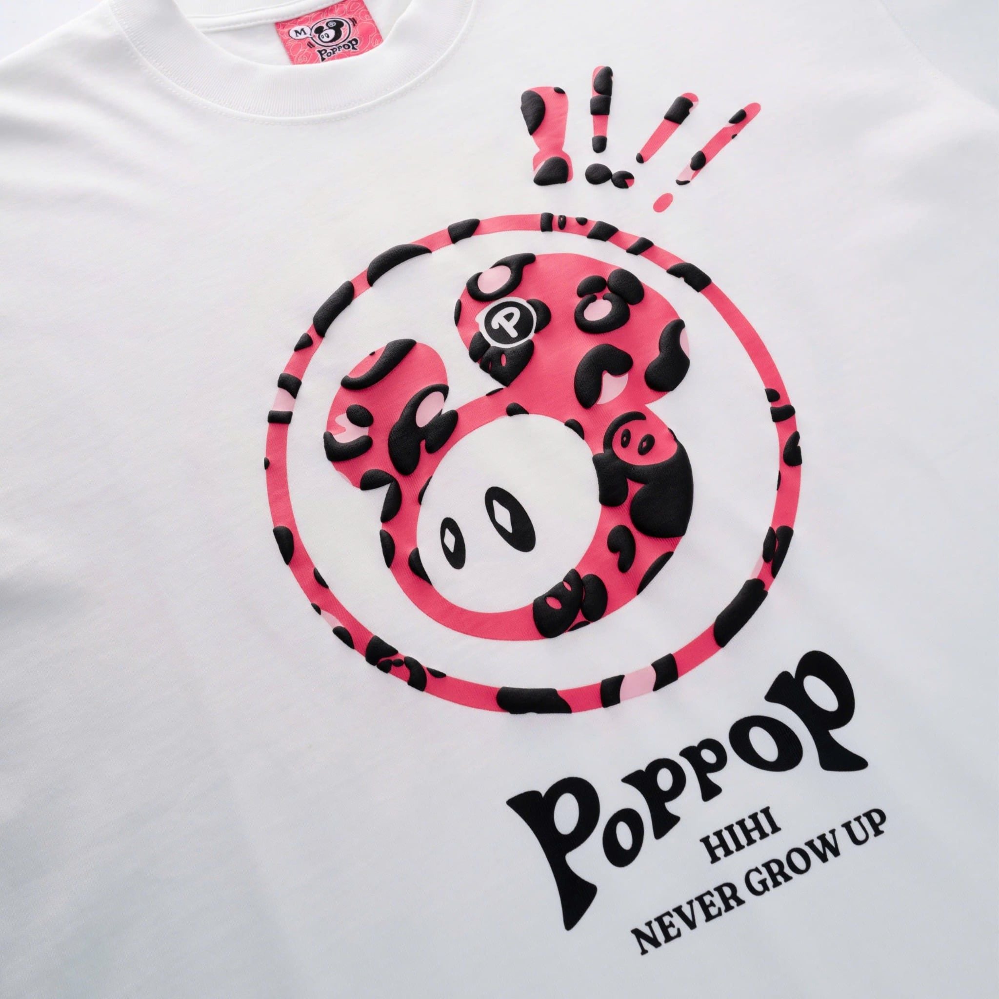 Poppop Mascot PP Leopard Oversize T-Shirt White/Pink – Poppophihi