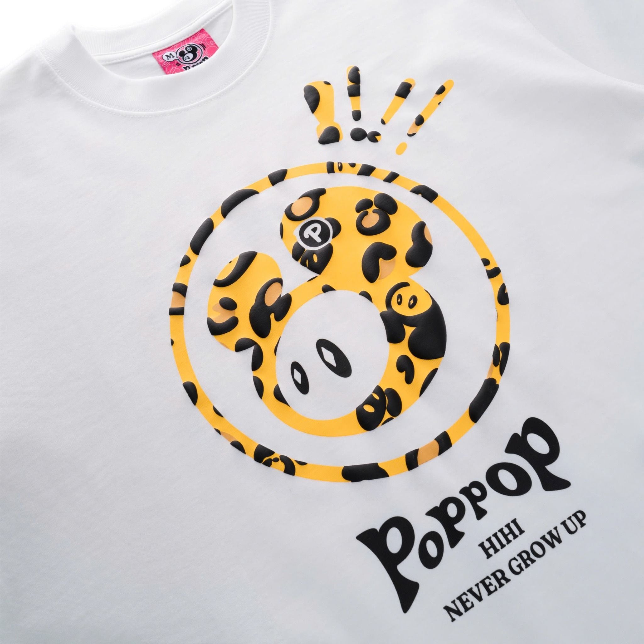 Poppop Mascot PP Leopard Oversize T-Shirt White/Yellow – Poppophihi