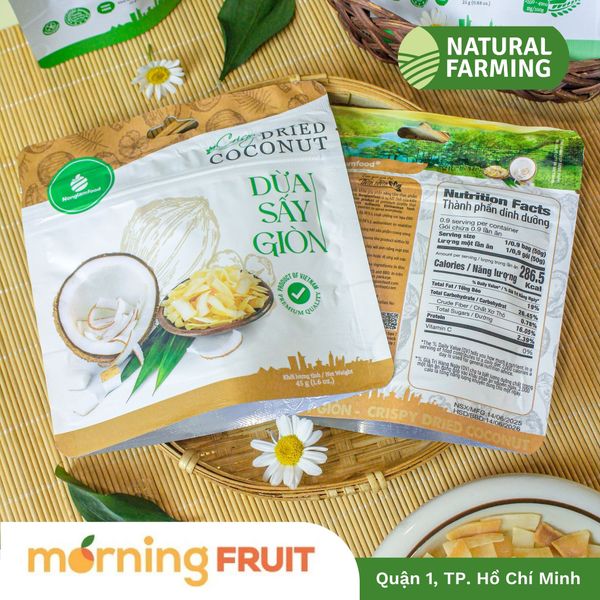Dừa Sấy Giòn Nonglamfood 45G – Morning Fruit - Trái Cây Chất Lượng Cao
