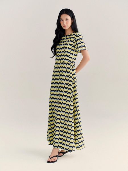 Đầm midi hoạ tiết | Mauve Moon dress