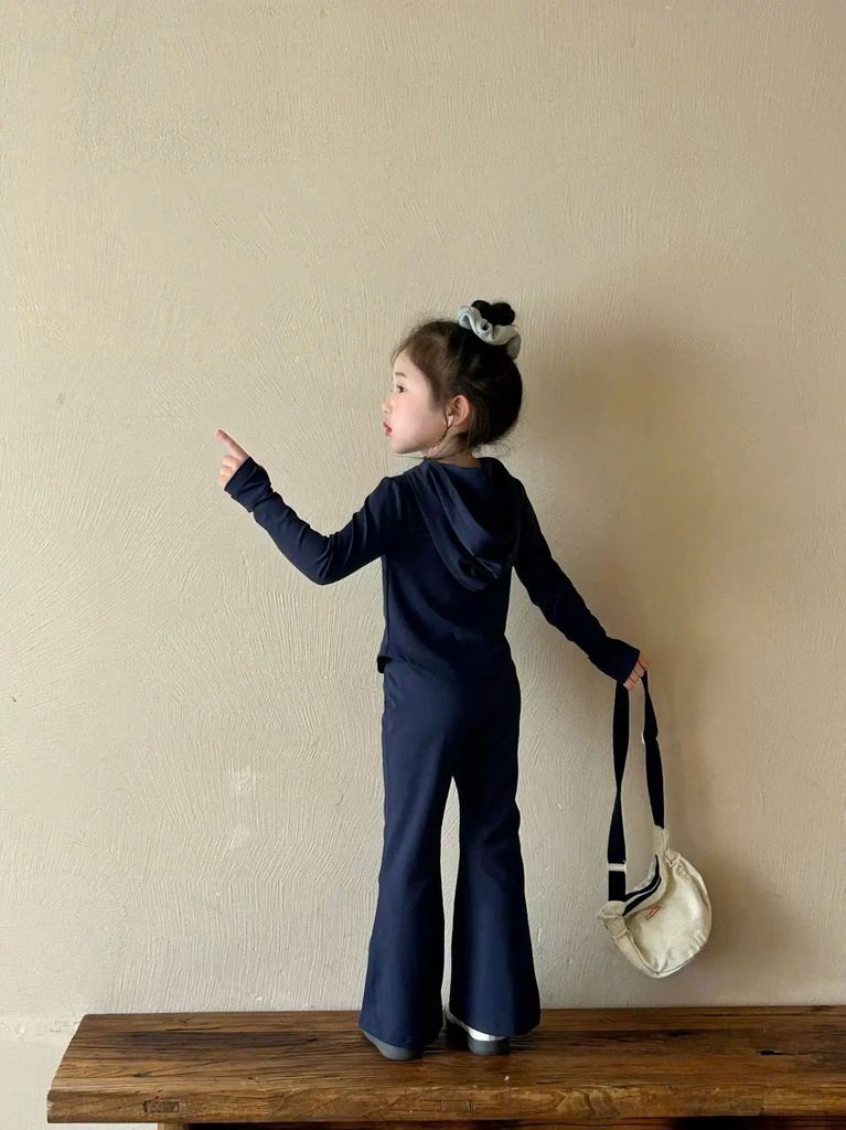 G187 SET XANH ÁO KHOÁC + QUẦN ỐNG LOE