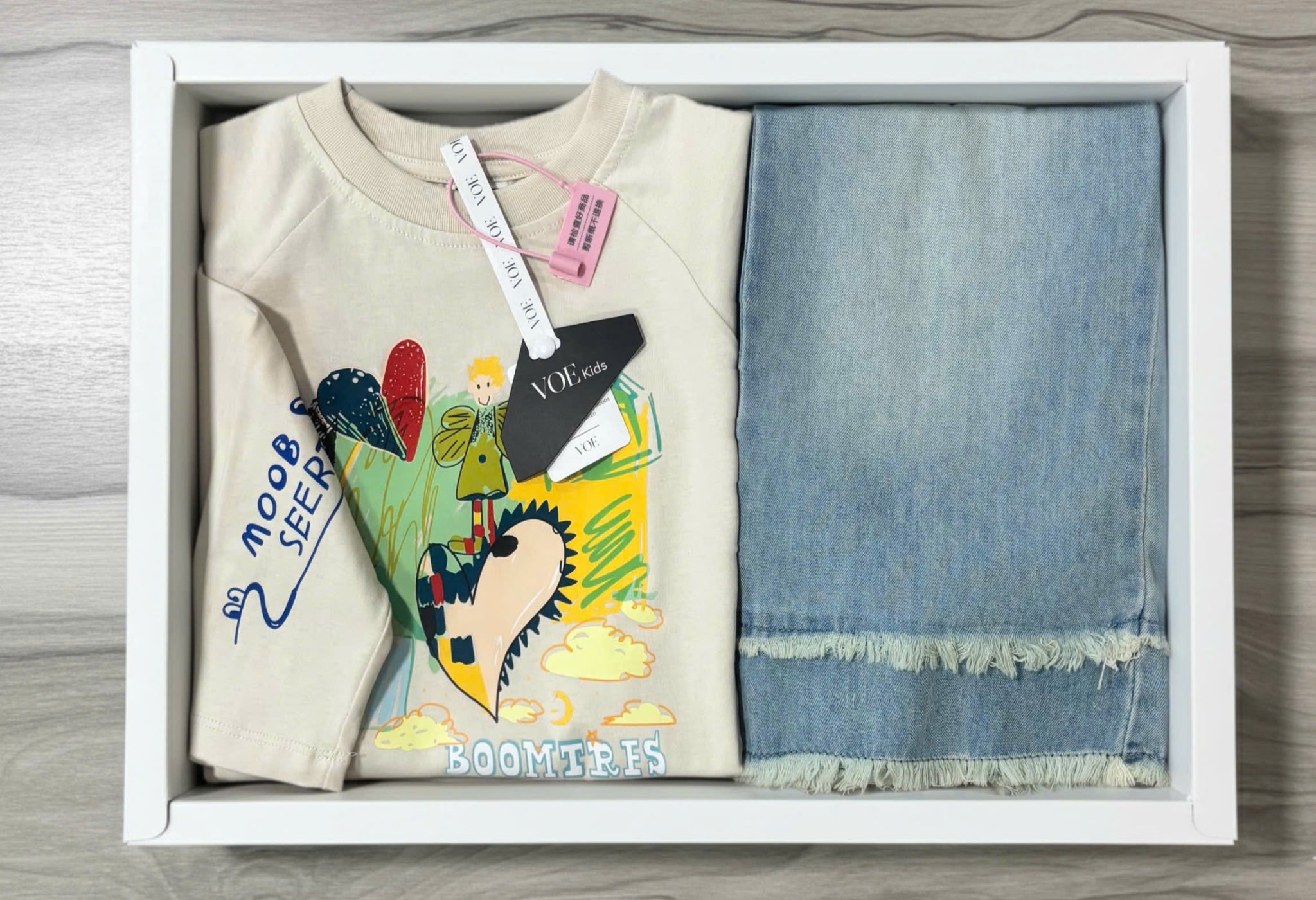 G353 SET ÁO KEM PHỐI HÌNH TAY DÀI+ QUẦN JEAN (FORM TO)