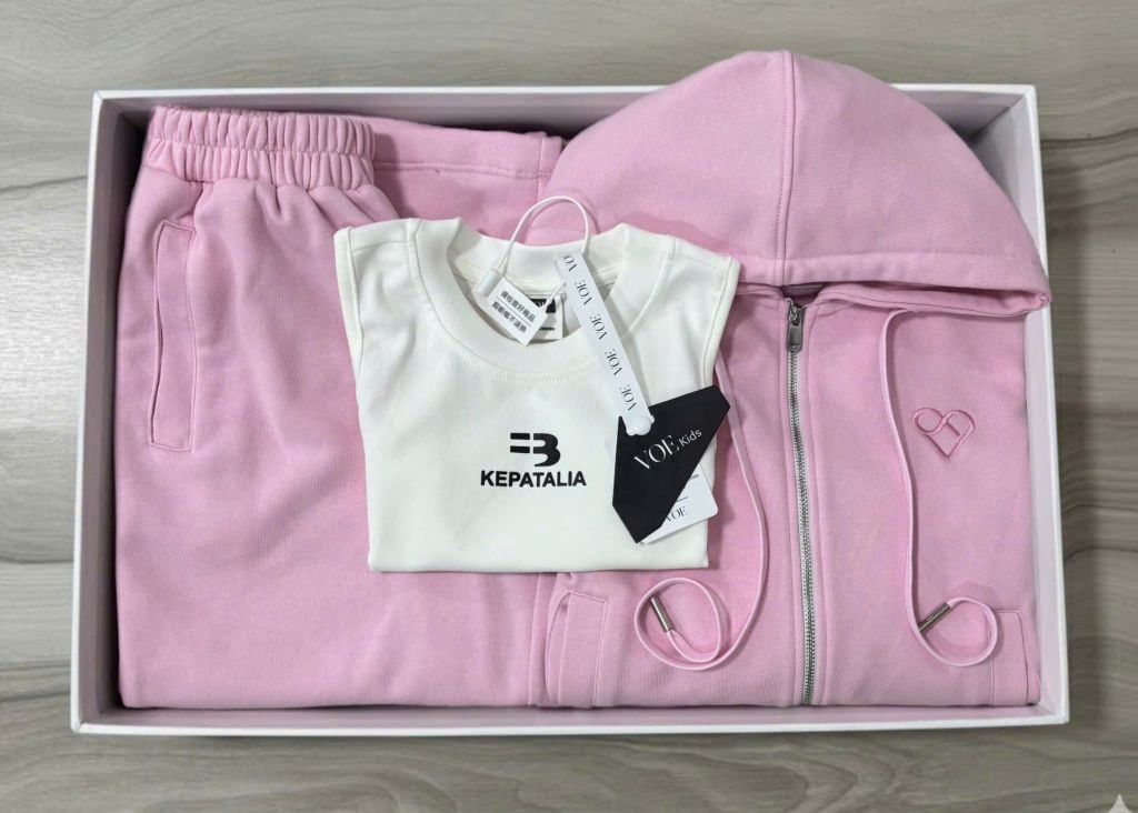 G281 SET 3 MÓN ÁO KHOÁC HỒNG + ÁO BA LỔ + QUẦN HỒNG