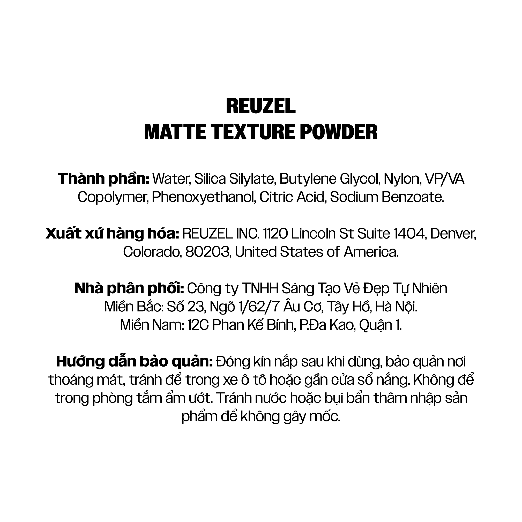 MatteTexturePowder – Reuzel Vietnam
